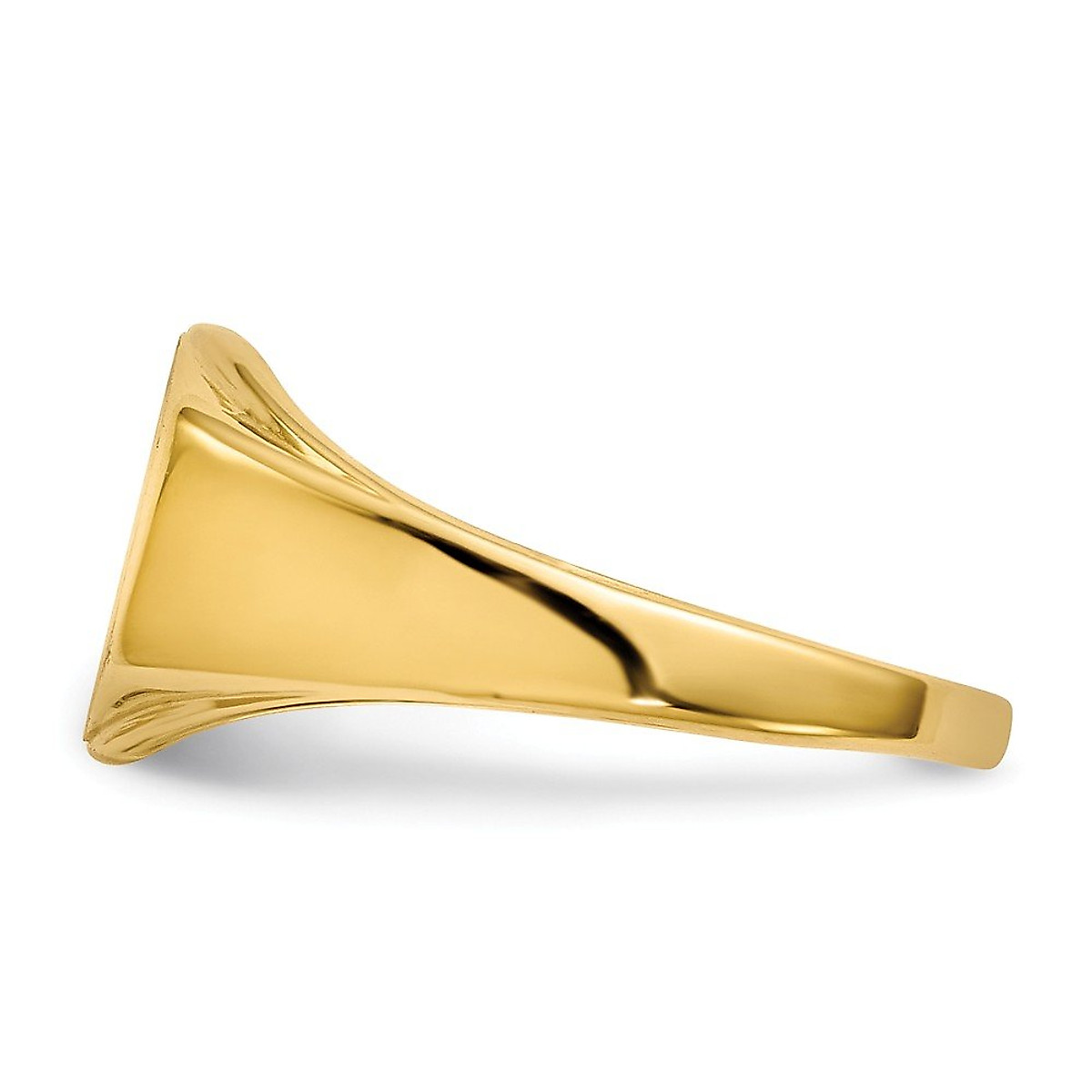 Solid 14k Yellow Gold 8.5x11.5mm Open Back Engravable Monogram Signet Ring Band Size 5