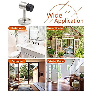 PHITUODA 3 Inch / 75mm Heavy Duty Floor Stop, Door Stopper Stainless Steel Brushed Nickel - Pack of 2