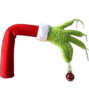 Newooh Furry Green Grinch Arm Ornament Holder for The Christmas Tree for Christmas Home Party Christmas Decorations Xmas Tree Ornament Pendant Christmas Tree Topper