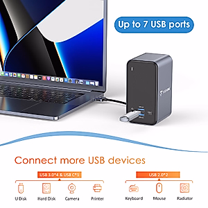 USB C Docking Station Dual Monitor for MacBook Pro, 15 in 2 USB C Laptop Docking Station Dual Monitor HDMI for MacBook Pro/Air with 2 4K HDMI Display, 6 USB A,USB C, SD&Micro SD,LAN, 87W PD 3.0