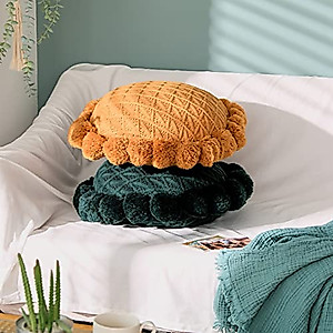 Maxpetus Circular Creative Knitting Pillow futon Knitting Cushion Sofa Cushion (White)