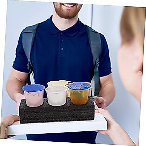 JEWEDECO Takeout Cup Holder 4 Pcs Cup Holder Drink Holder for Couch Black Coffee Cups Black Tray Drink Carrier Tray Beverage Carrier for Drink Carry Holder Coffee Carrier for Cup Holders