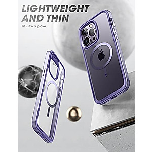 SUPCASE Unicorn Beetle Edge Mag Case for iPhone 14 Pro Max 6.7", Compatible with MagSafe Slim Frame Clear Protective Case with Built-in Screen Protector (Mauve)