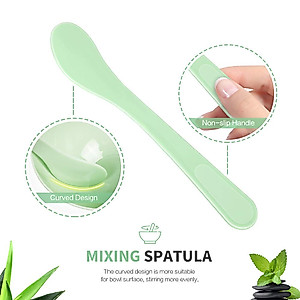 Teenitor Facial Mask Mixing Bowl Set, DIY Facemask Mixing Tool Kit with Silicon Face Mask Brush Facial Mask Bowl Stick Spatula Gauges Puff, Pack of 8, Green
