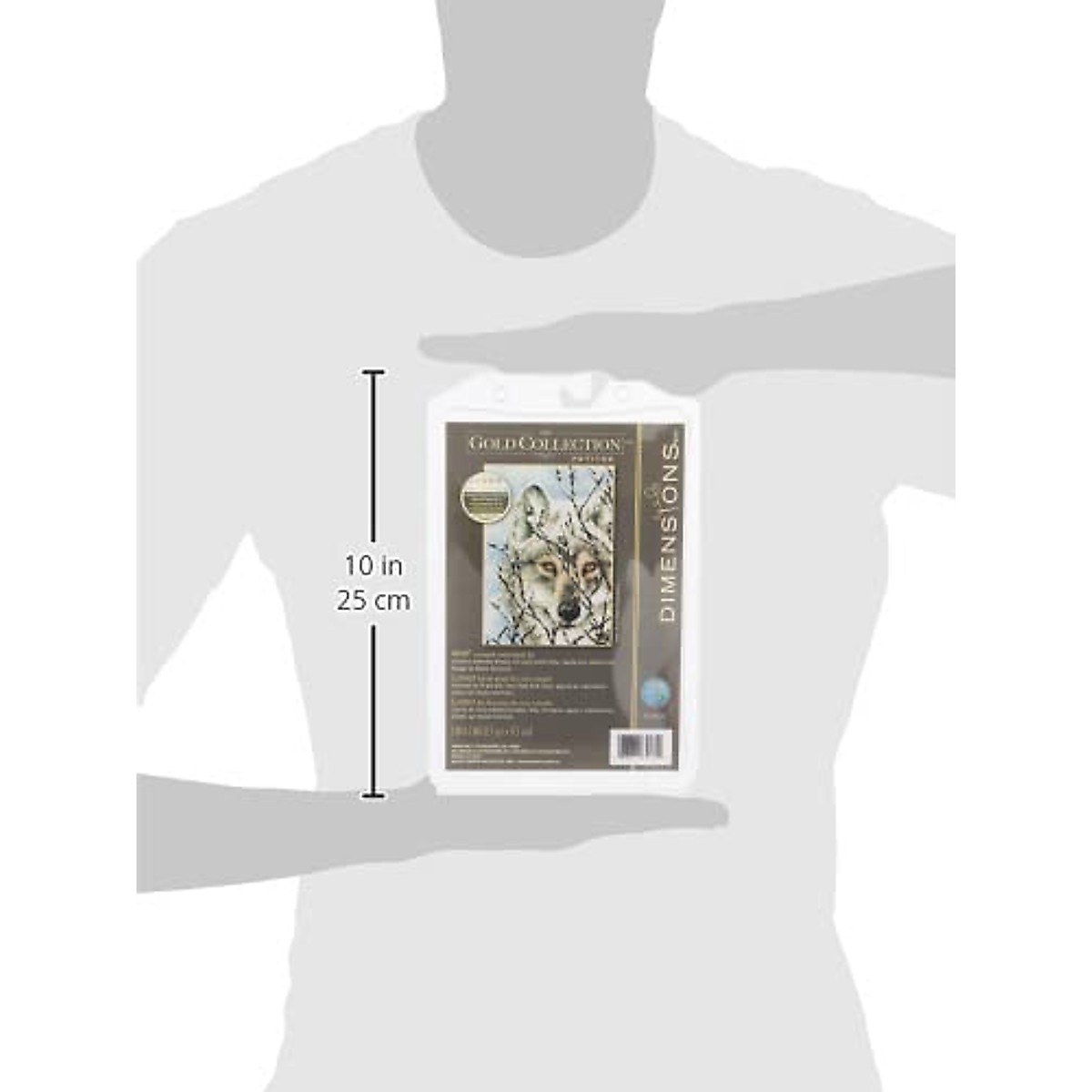 Dimensions Gold Collection Counted Cross Stitch Kit, Wolf, 18 Count White Aida, 5'' x 7''