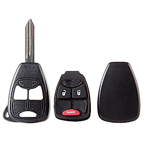 OCPTY 2 Uncut Blade Blank Key Remote Shell Case shell Replacement for Chrysler for Dodge for Jeep 3 Buttons