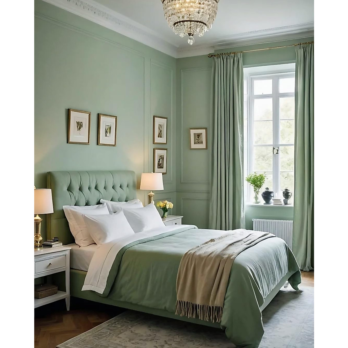 Dimoon 118''x17.7'' Green Peel and Stick Wallpaper Contact Paper Modern Self Adhesive Wall Paper Removable Renter Friendly Textured Solid Color Shelf Cabinet Vinyl Roll (118''x17.7'',Light Green)