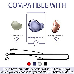 Alquar for Galaxy Buds Pro Strap, Soft Silicone Special Anti-Skid Design sport Anti Drop Eyeglasses Lanyards Accessories ONLY Compatible with Samsung Galaxy Buds Pro Earbuds Neck Rope Cord-Black