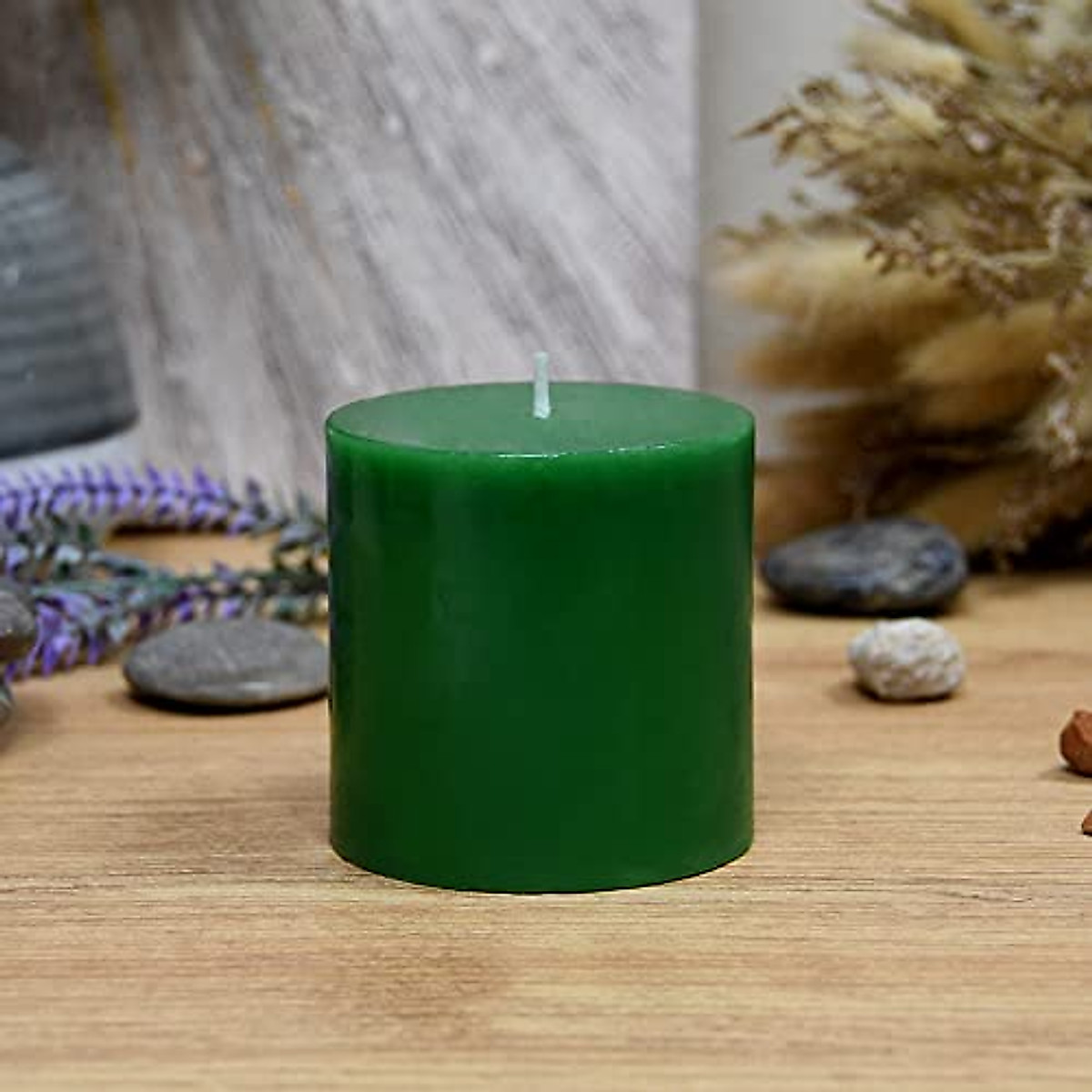 Zest Candle Pillar Candle, 3 by 3-Inch, Hunter Green