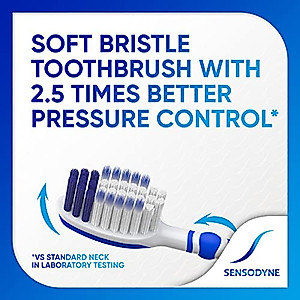 Sensodyne Extra Whitening Toothpaste - 4 Oz x 3 and Soft Toothbrush Pack - 2 Count Bundle