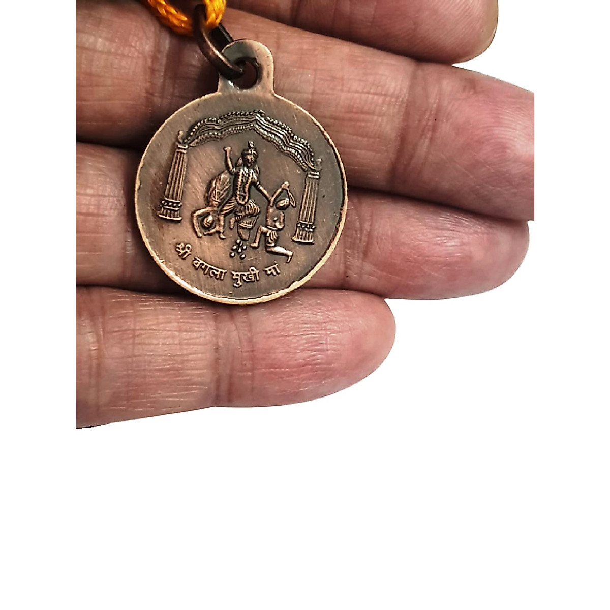 numeroastro Shri Baglamukhi Yantra Locket | Pendant In Pure Copper (Oxidized Finish) (6 Grams Approx) (1 Pc), Standard, No Gemstone