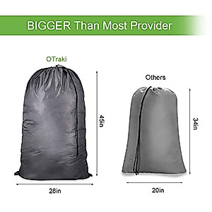 OTraki 4 Set Laundry Bags 2 Pack 28 x 45 inch and 2 Pack 24 x 35 inch Heavy Duty Large Drawstring Mesh Washing Bag for Dirty Clothes Home College Dorm Travel Use