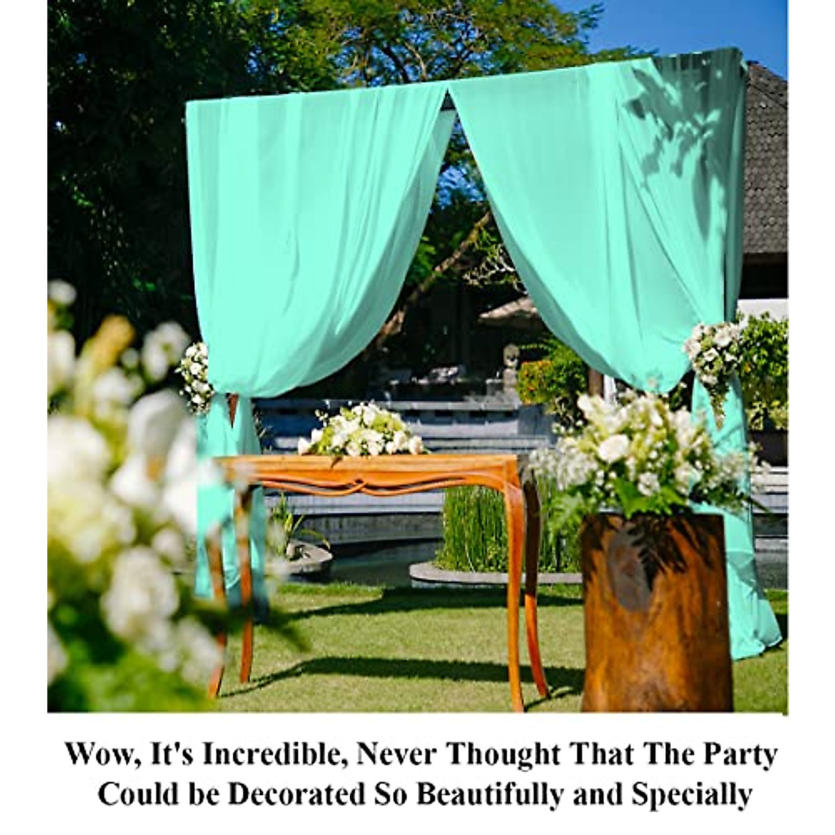 Partisout Chiffon Backdrop Curtain 29x120 inches 2 Panels Chiffon Drapes for Wedding Arch Wedding Backdrop Curtain Panels Semi-Sheer Curtains 120 inches Long Voile Chic Tulle Curtain (29x120, Mint)