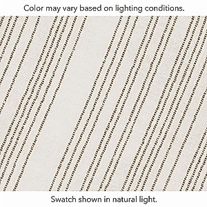 Nate Home by Nate Berkus Textured Cotton Linen Stripe Decorative Throw Pillow | Modern Decor, Cushion for Couch, Chairs, Bedroom from mDesign - Square Size 20" x 20", Natural/Truffle (Brown)