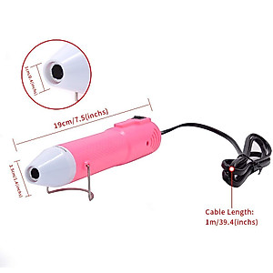 Heat Gun,mofa Embossing Mini Heat Gun,Hot Air Gun For Craft with Stand For DIY Embossing And Acrylic Paint Dryer,Multi-Purpose Electric Heating Nozzle 150W 110V (Pink,White)