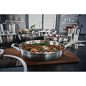Calphalon 11-Piece Pots and Pans Set, Stainless Steel Kitchen Cookware with Stay-Cool Handles, Dishwasher Safe, Silver