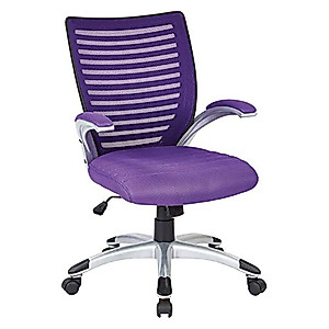 Work Smart Mesh Seat and Screen Back Managers Chair, Purple