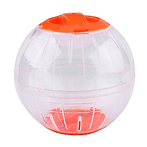 Hamster Exercise Ball,Delaman 4.7 inch Silent Hamster Mini Running Activity Exercise Ball, Toy Transparent Hamster Ball fo Hamster Running Activity (Orange)