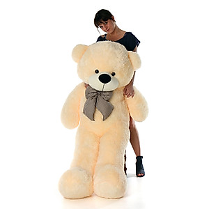 Giant Teddy 5 Foot Life Size Teddy Bear Huge Stuffed Animal Toy Huggable Cute Cuddles Bear (Vanilla Cream)