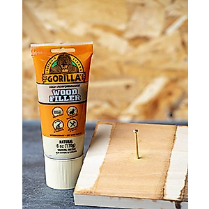 Gorilla All Purpose Wood Filler, 6oz Tube, Natural (Pack of 1)