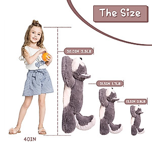 PINMINGS Soft Weighted Stuffed Animals Anxiety Weighted Plush Animals for Huskies,Pigs,Dinosaurs and Polar Bears - 14-30 Inches for Boys Girls (30 in, Husky)