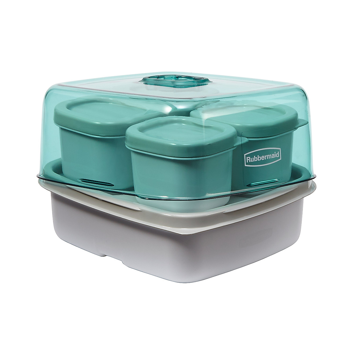 Rubbermaid Fasten + Go Sandwich Kit, Sea Foam Green, 4-Piece Set