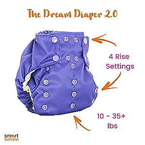 No Prep Organic Cloth Diaper – Smart Bottoms Dream Diaper 2.0 – Washable, Reusable – Natural Fiber Interior (Manhattan)