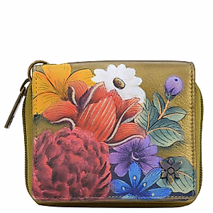 Anuschka Women’s Original Hand-Painted Leather RFID Zip Organizer Wallet