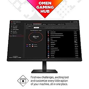 HP OMEN 27q QHD 165Hz Gaming Monitor, QHD Display (2560 x 1440), IPS Panel, 99% sRGB, 95% DCI-P3, 16:9, AMD FreeSync Premium Technology, 27q (2023),Black
