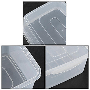 Parlynies 2 Packs 16 L Plastic Storage Containers with Latching Lid, Commercial Pizza Dough Proofing Box, Clear Pizza Dough Containers