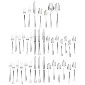 Oneida Cella 42 Piece Everyday Flatware, Service for 8, 18/0 Stainless Steel, Silverware Set