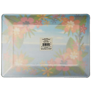 Creative Converting Lush Luau Plastic Tray, 10" x 14", Multi-colored