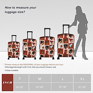 Explore Land Travel Luggage Cover Suitcase Protector Fits 23-26 Inch Luggage (Latin Girl, M)