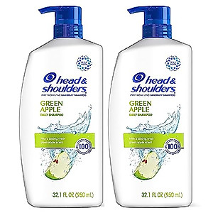 Head & Shoulders Dandruff Shampoo, Clinically Proven Anti Dandruff & Scalp Care Treatment, Fresh Green Apple Scent, Paraben-Free, 32.1 Fl Oz Each, 2 Pack