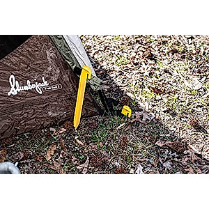 SGT KNOTS Large Tent Stakes - Heavy Duty Camping Stakes for Tents - Yellow Canopy Stakes, Plastic Tent Garden Stakes - Professional Grade Stakes for Hiking, Gardening, Backpacking I 9 Inch, 50 Packs