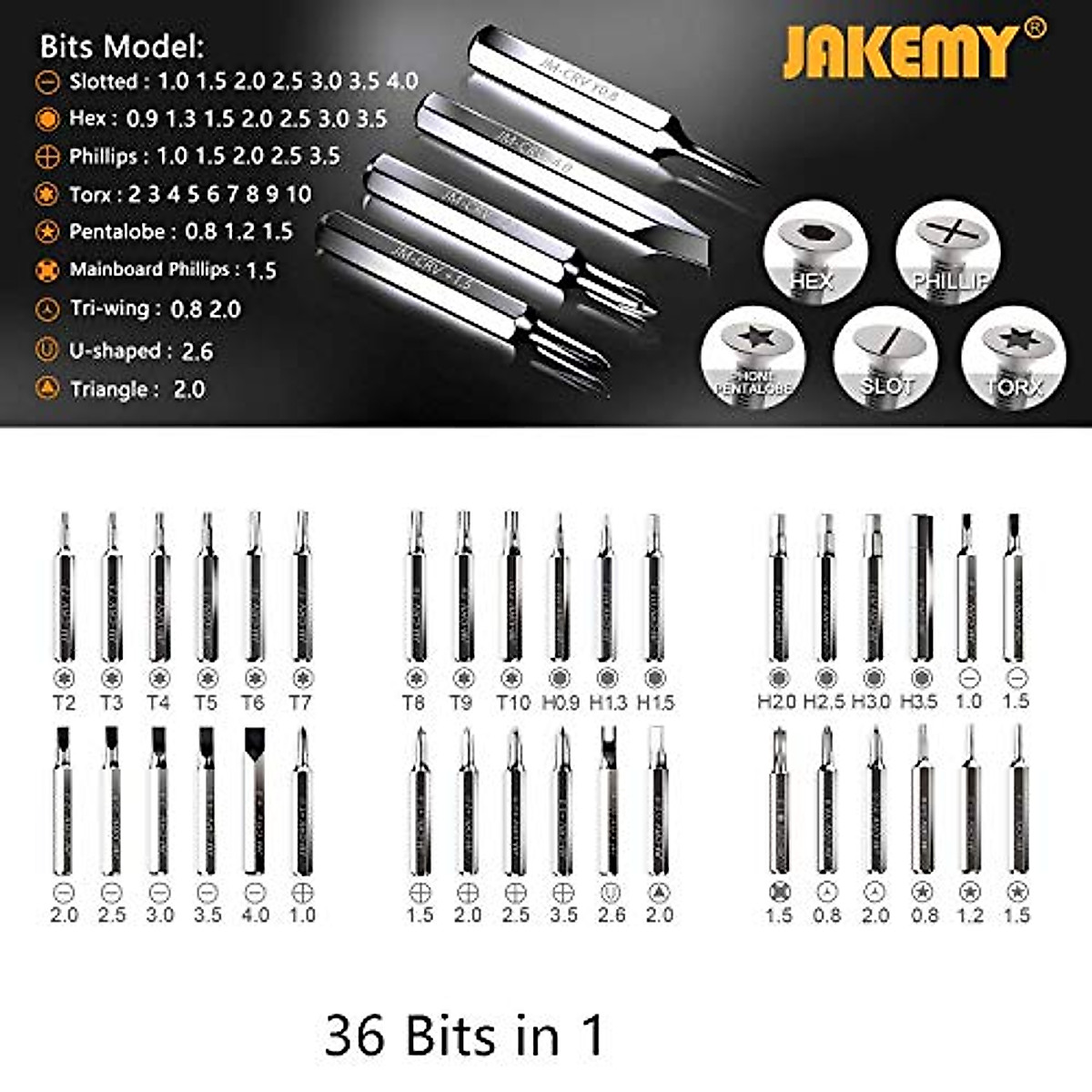 Screwdriver Set By JAKEMY, 43 in 1 Precision Screwdriver Kit Magnetic Replaceable Bits Repair Tool Kit Opening Tool and Tweezer for phone Cellphone PC Electronics