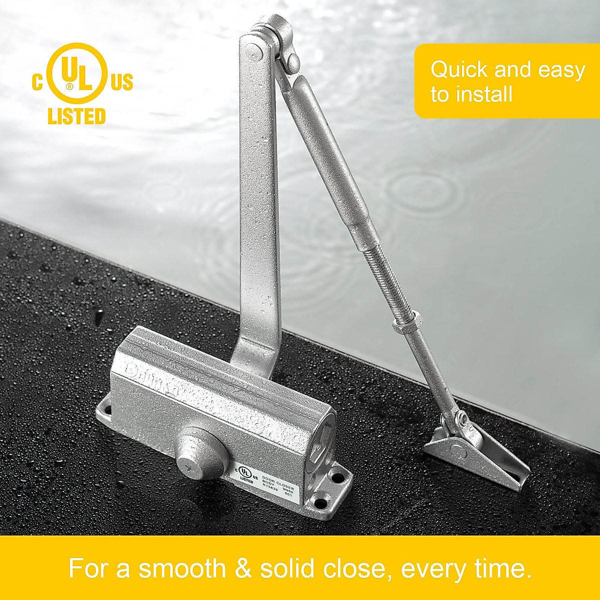 Door Closer - Adjustable Automatic and noiseless Door Closer, Suitable for Residential and Commercial Doors - Easy to Install, Screw Fittings, Instructions and Video provided.