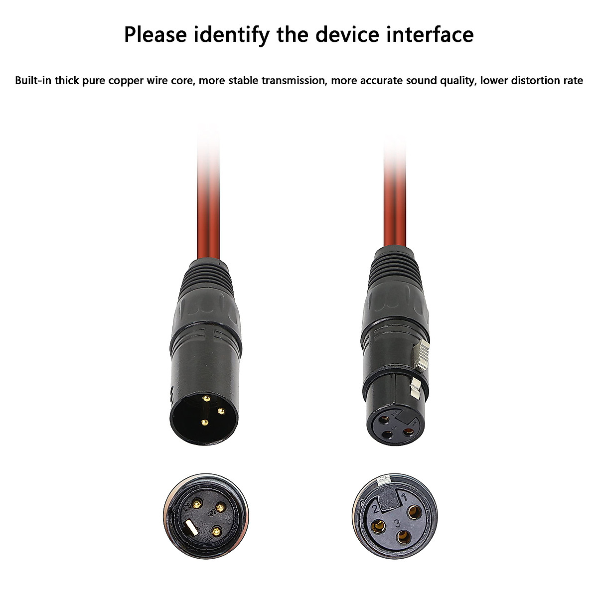 XMSJSIY XLR to Y Spade Plug Speaker Cable, XLR 3 Pin Male to Dual U Plugs Audio Cable OFC HiFi Speaker Wire for DJ/PA Amplifier Subwoofer Mixer-2M/6.56 Feet (XLR Female)