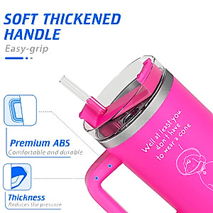 40 oz Stainless Steel Tumbler with Handle - Self Care Gift for Women - Insulated Mug for Hot & Cold Drinks - Post Surgery, Hysterectomy, Chemo, Cancer, Get Well Soon Gift Basket Alternative