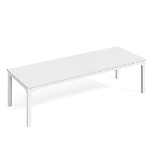 LITTLE TREE Two Person Desk, 78.7 Inches Extra Long Computer Desk, Wooden Large Office Desk with Strong Metal Legs, Double Desk for 2 People, Writing Table Study Desk for Home Office, White