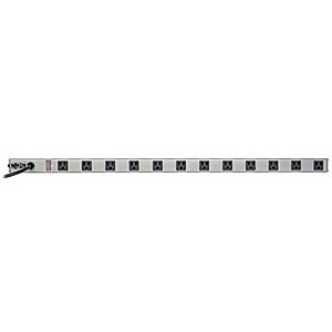 Tripp Lite 12 Right Angle Outlet Bench & Cabinet Power Strip, 36 in. Length, 15ft Cord with 5-15P Plug (PS3612RA) Black/Gray