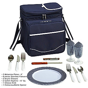 Picnic at Ascot Original Insulated Picnic Basket/Cooler Equipped with Service for 2- Designed, Assembled & Quality Approved in the USA