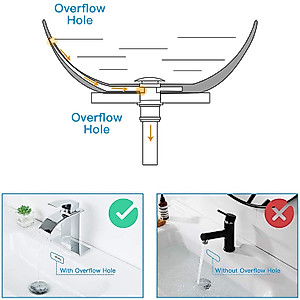 Brass Waterfall Bathroom Faucet Single Handle Bath Vanity Sink Faucet Chrome Commercial Basin Mixer Faucet with Pop Up Drain Stopper Overflow Supply and Deck Mounted (Chrome)