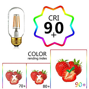 Adshen-US T14 / T45 LED Tubular Bulb 4W 2700K Warm White,E26 Dimmable Vintage Bulb,40W Equivalent 400 Lumens, Antique Edison Style LED Filament Light Bulbs,Pack of 6