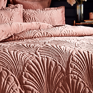 Paoletti Palmeria Duvet Cover Set (Queen) (Blush Pink) (PALMERID03BLS)