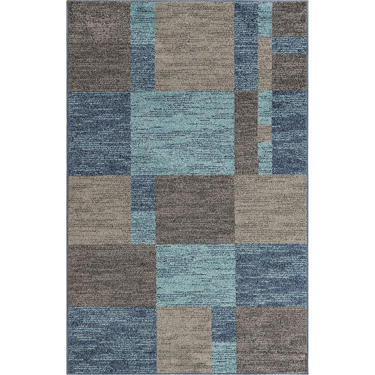 Rugs.com Equinox Collection Rug – 5' 3 x 8' Blue Gray Low Rug Perfect for Bedrooms, Dining Rooms, Living Rooms