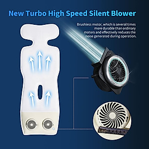 DE.HOME Baby Car Seat Cooling Pad with Air Conditioning System, 3-Speed Adjustable Levels, Breathable Cooling Cushion Liners, Suitable for Stroller Seat Dining Chair, USB Power Supply (Black)