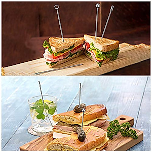 Cocktail Picks Stick, 20Pcs Stainless Steel Martini Picks, Reusable Metal Cocktail Skewers Olives Appetizers Bloody Mary Brandied