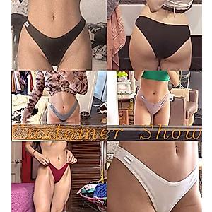 FINETOO 10 Pack Womens Underwear Cotton Cute Low Rise Bikini Rib Cheeky Panties Sexy V-shaped waistband Hipster S-XL