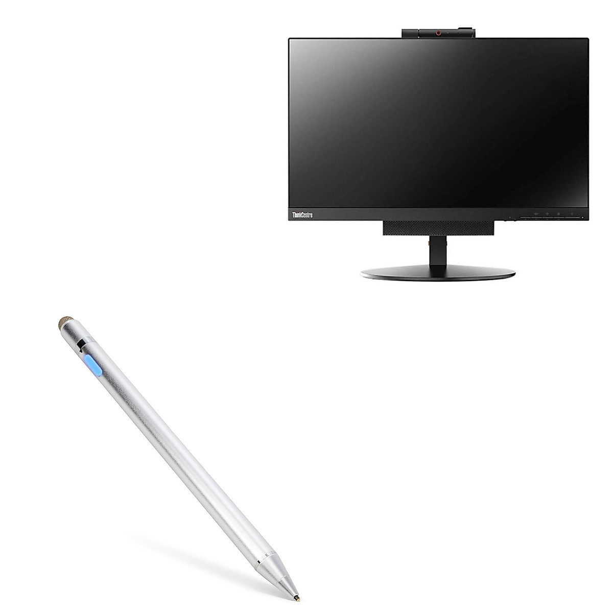 BoxWave Stylus Pen Compatible with Lenovo ThinkCentre Tiny-in-One (24 in) - AccuPoint Active Stylus, Electronic Stylus with Ultra Fine Tip - Metallic Silver